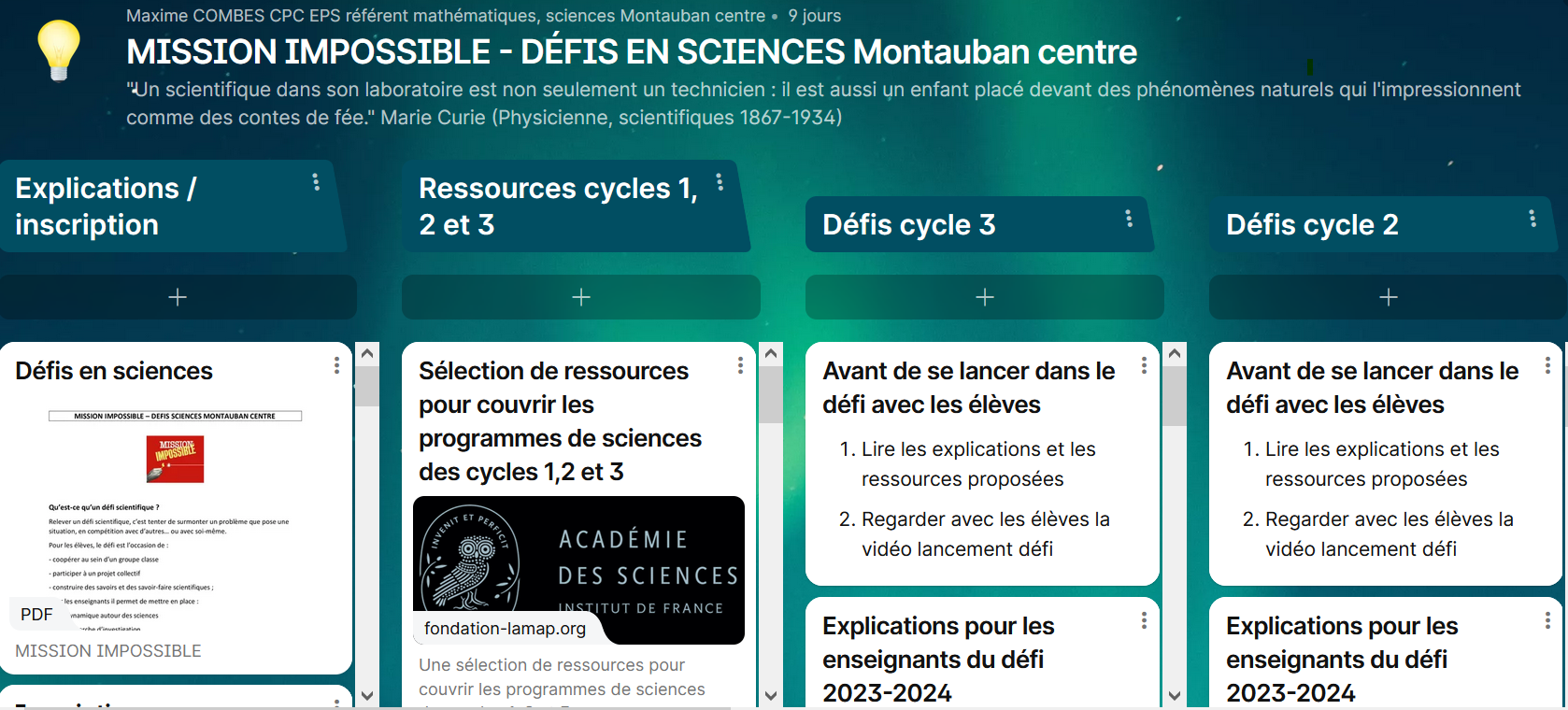 Défi sciences | Portail pédagogique du Tarn-et-Garonne